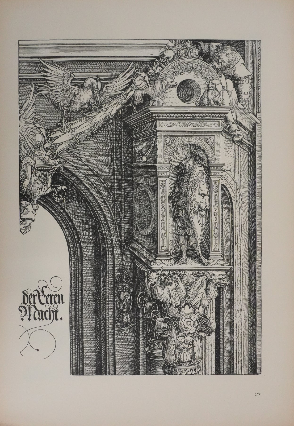 Albrecht DURER : Colonne aux animaux fantastiques, Gravure – art.paris