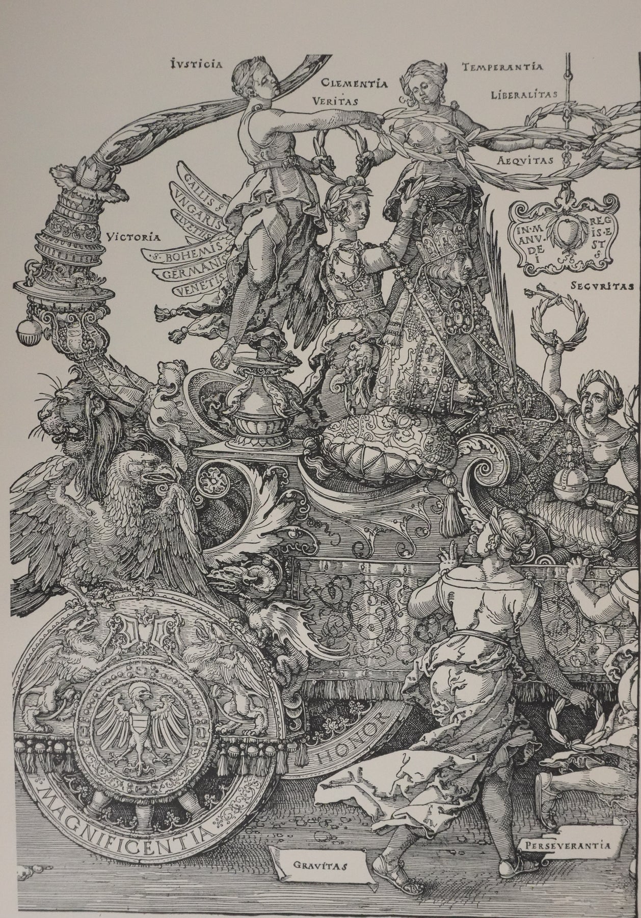 Albrecht DURER : Le char des vertus, Magnificentia et Honor (Détail ...