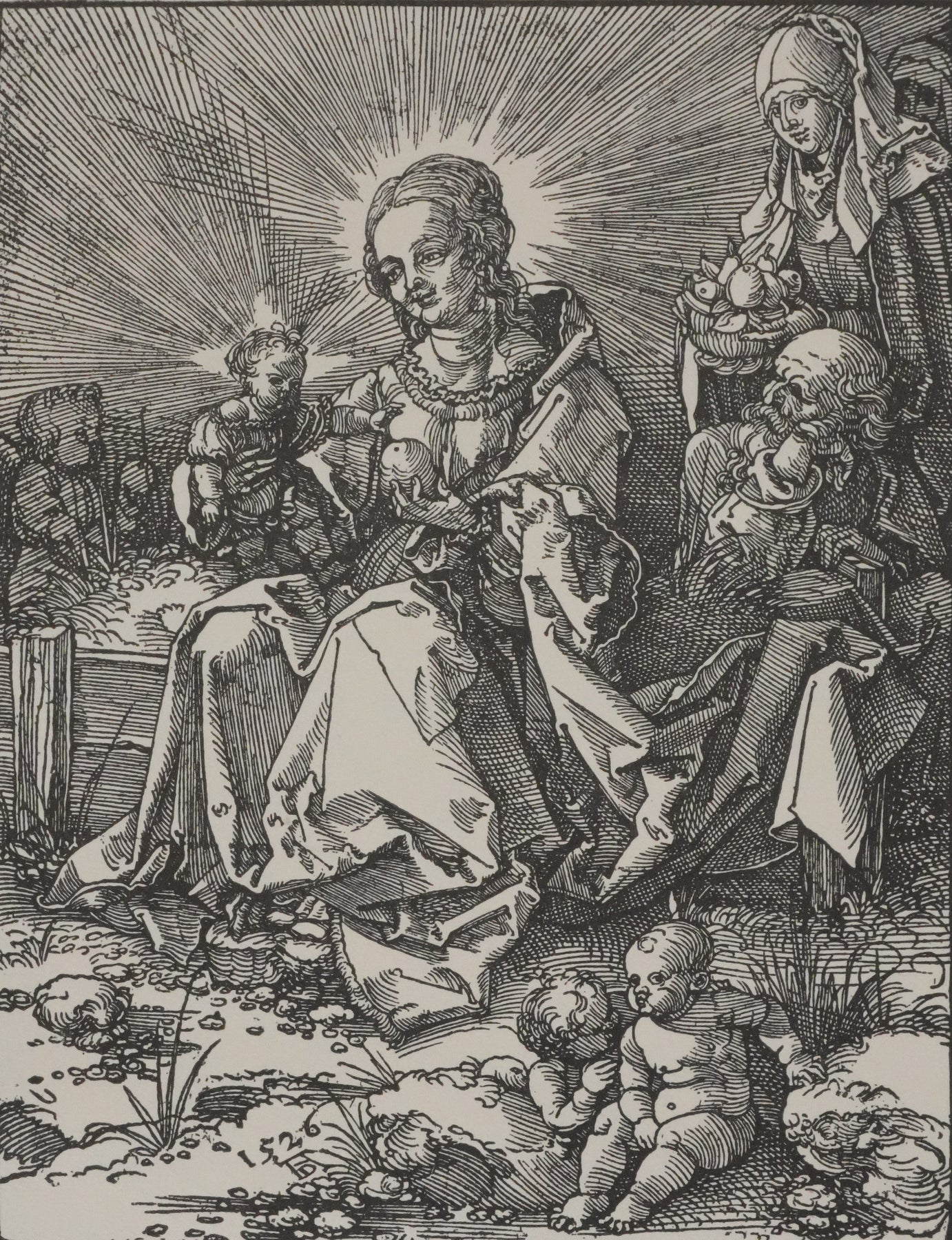 Albrecht DURER : La Vierge sur un banc d'herbe et Helius Eobanus Hessu ...