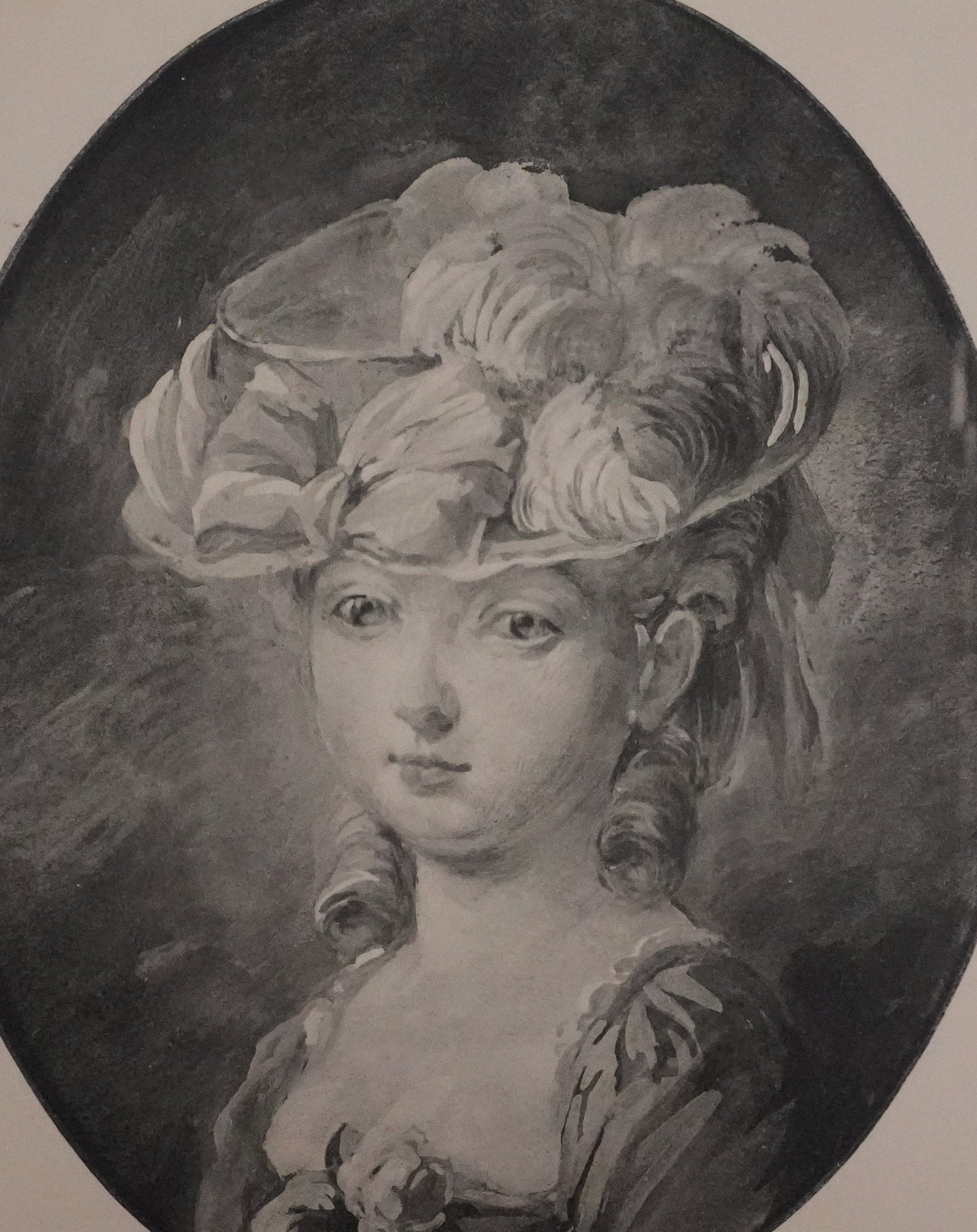 Jean-Baptiste HUET : Portrait d'une jeune fille à la coiffe, Lithograp ...