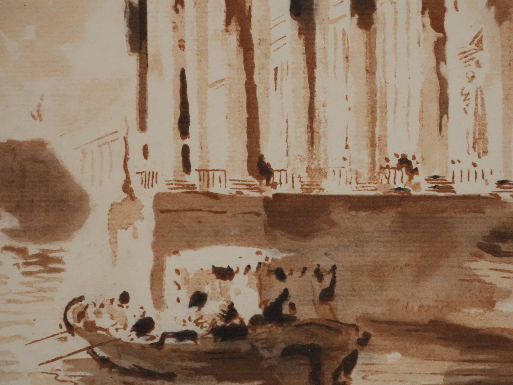 Hubert ROBERT : Le canal à la colonnade, Lithographie – art.paris