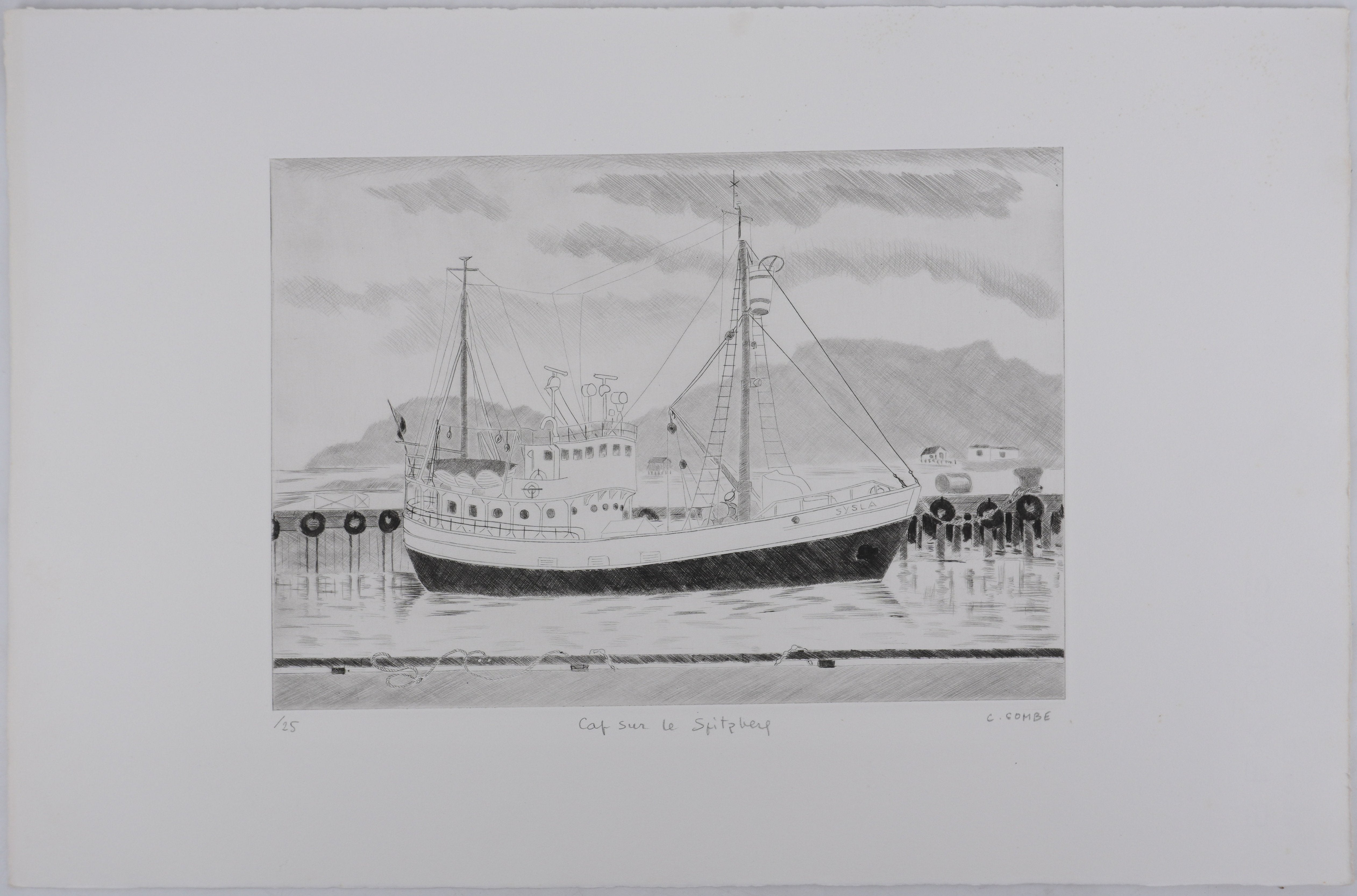 Camille COMBE : Cap sur le Spitzberg (Norvège), Gravure originale – art ...