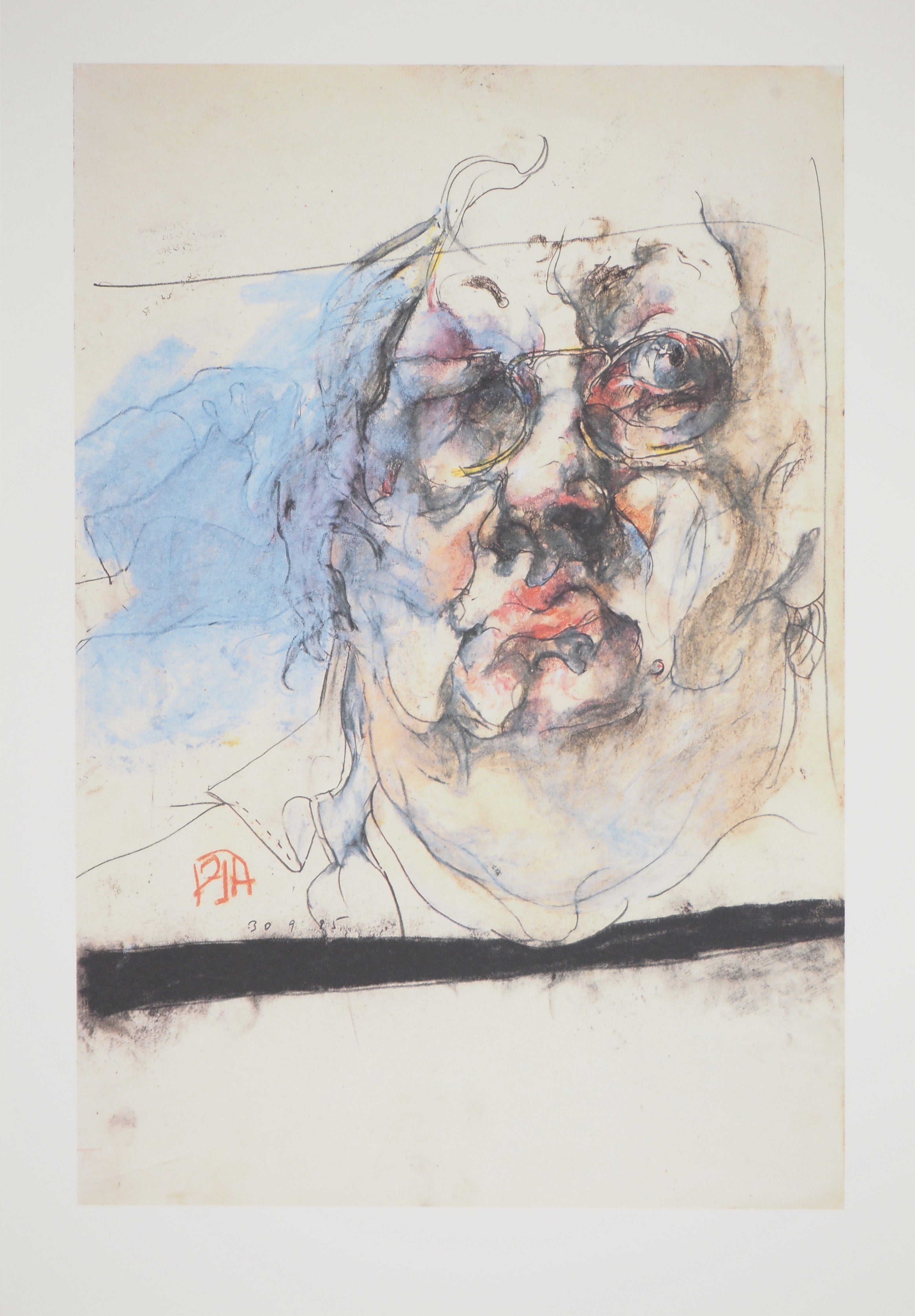 Horst JANSSEN: Self-portrait with glasses, Original heliogravure – art ...