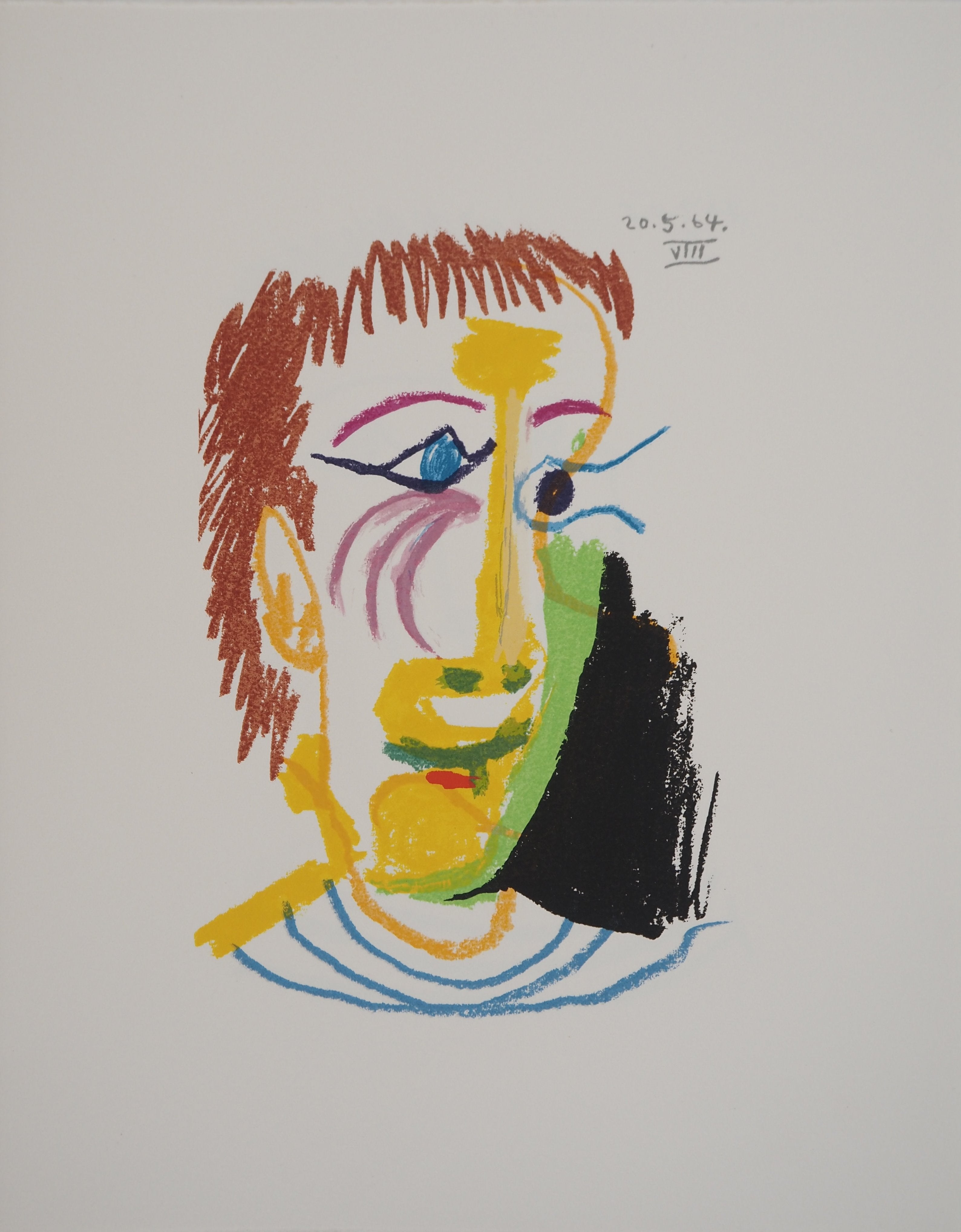 Pablo PICASSO: Young man in a striped sweater, Original lithograph ...