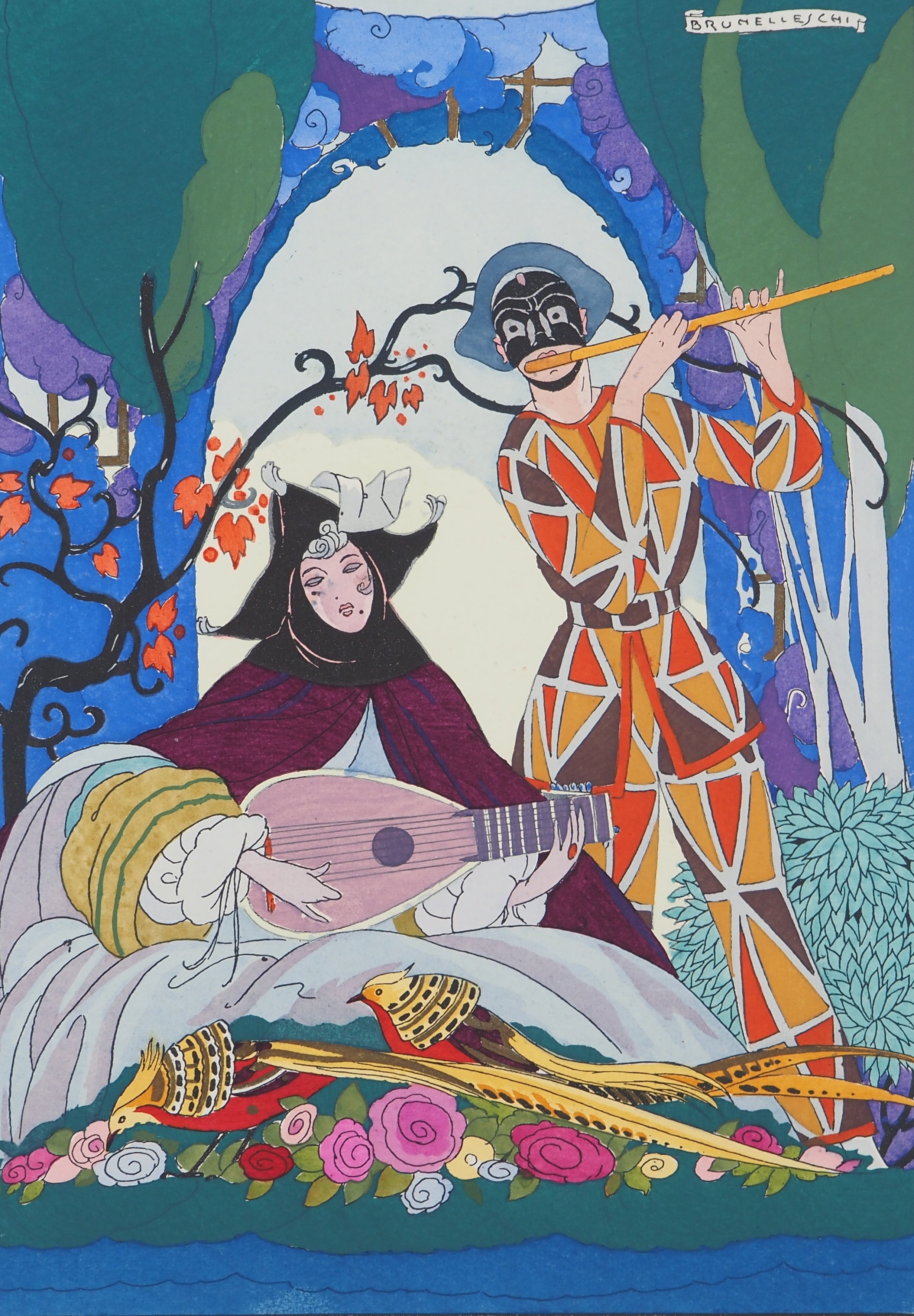 Georges BARBIER: Art Nouveau: Nude with a Crystal Ball, 1920, Original ...
