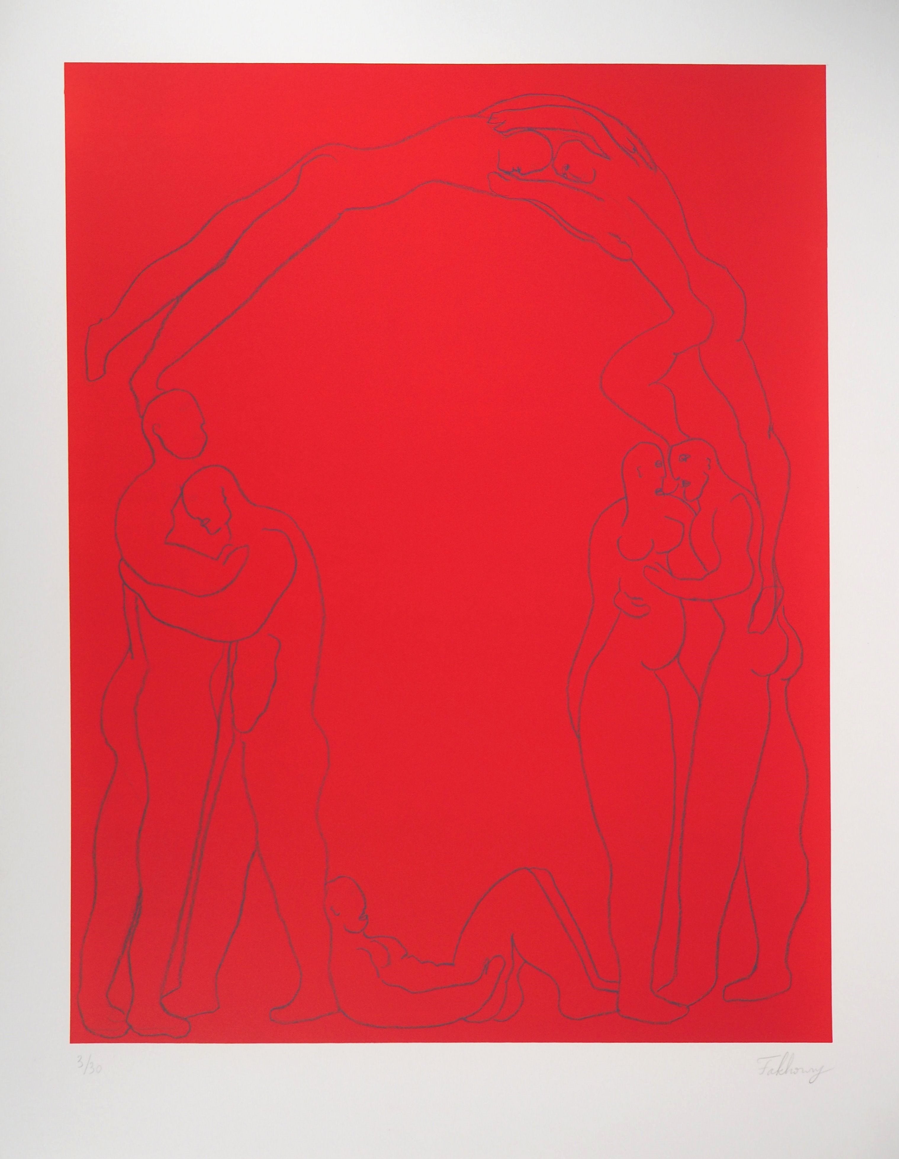 FAKHOURY: Lovers and the Solitary, Original Lithograph – art.paris